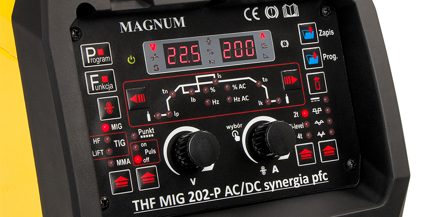 Spawarka Inwertorowa Magnum THF MIG 202 P AC DC Synergia z PFC